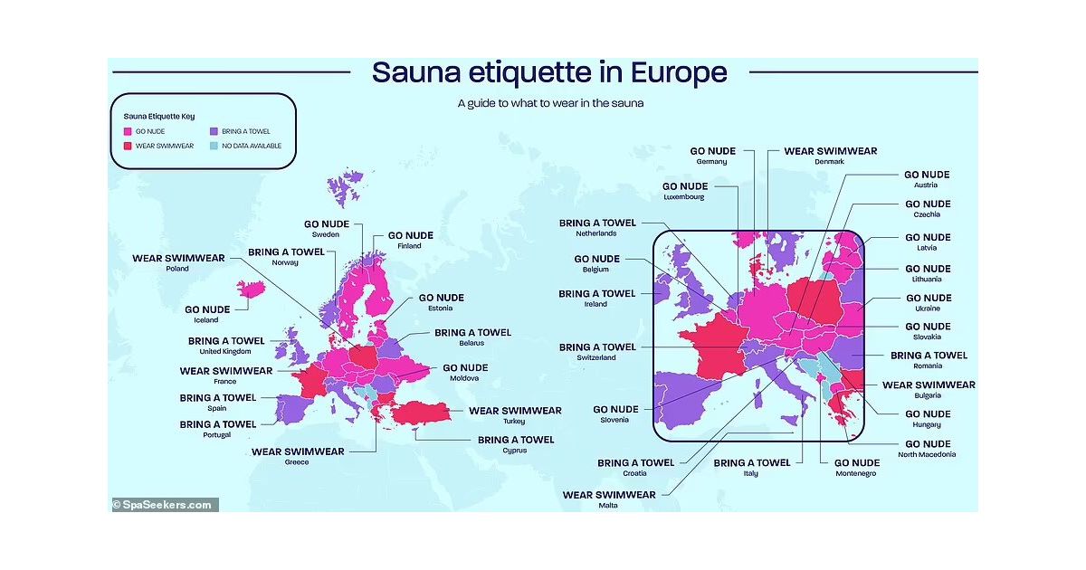 No total, há 23 países nos quais a experiência da sauna completamente ...