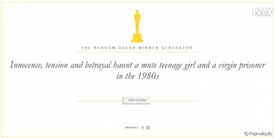 The Random Oscar Winner Generator cria roteiros loucos - Purebreak