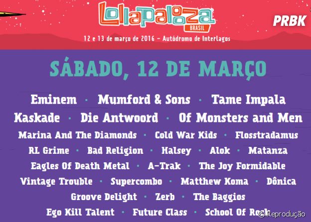 Lollapalooza 2016: Eminem, Marina and the Diamonds, Halsey e mais ...