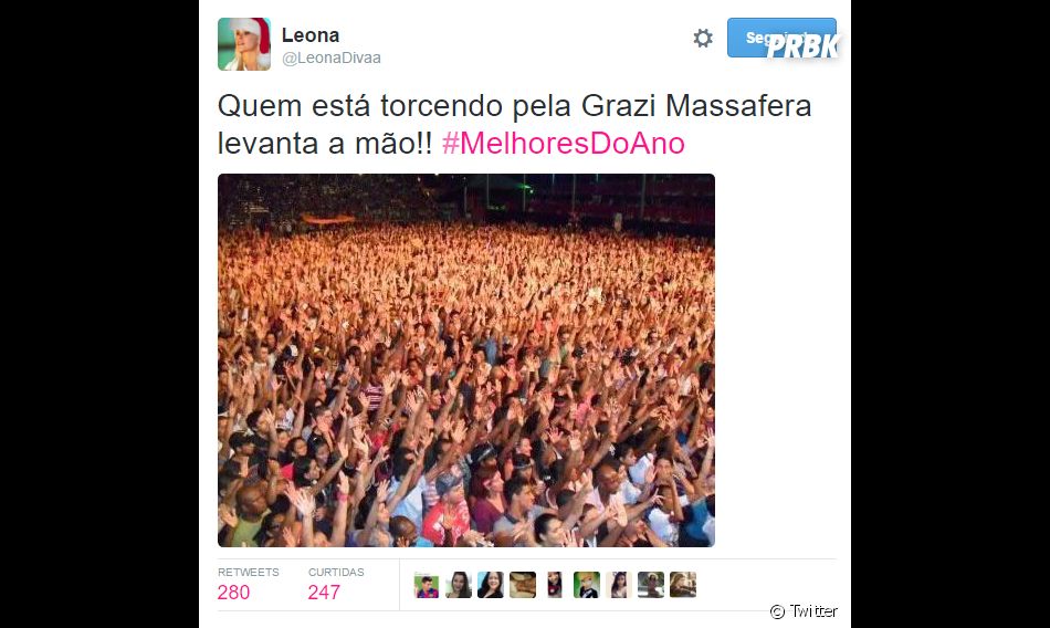 A torcida de Grazi Massafera também fez memes do Melhores do Ano 2015 ...