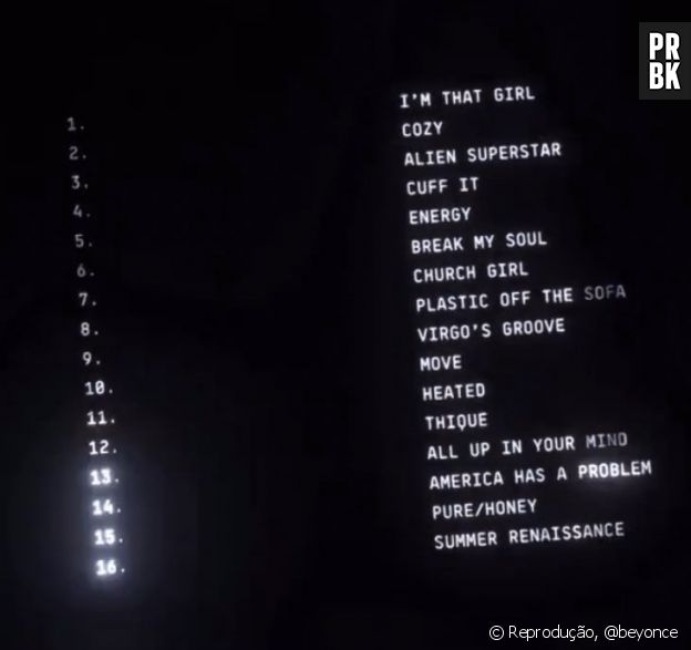 Beyoncé revela tracklist de "Renaissance". Veja! - Purebreak