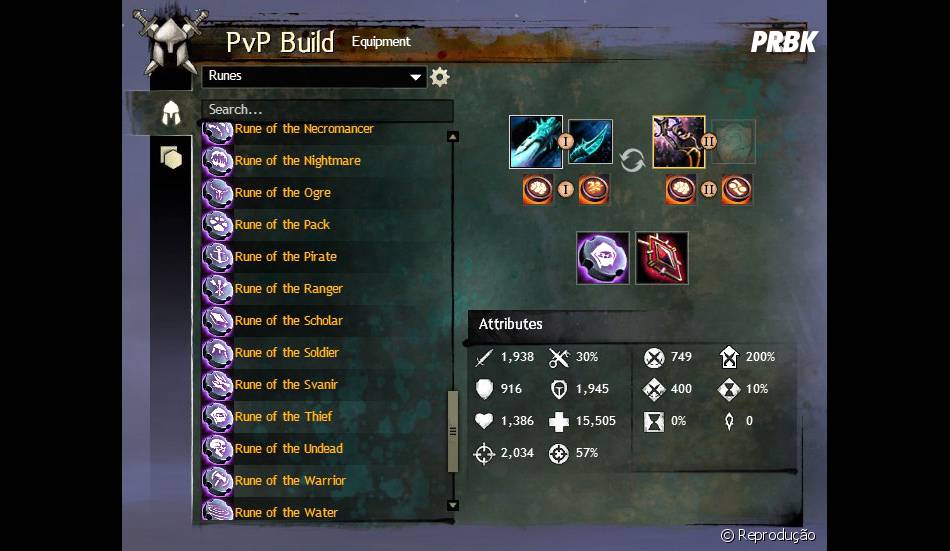 Combinações de atributos de PvP com novos runes e sigils em Guild Wars ...